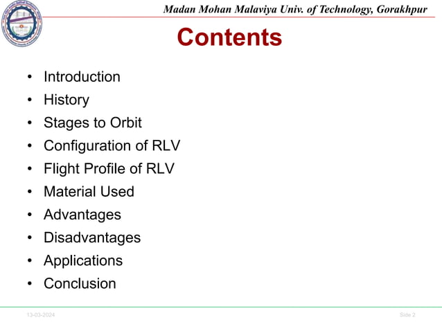 Reusable Launch Vehicle (or Reusable Launch System), RLVs | PPT