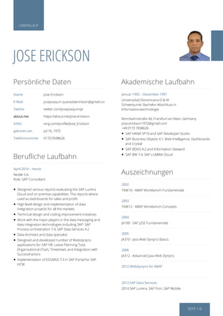 Lebenslauf%20 jose%20erickson%20%28hana%29 | PDF