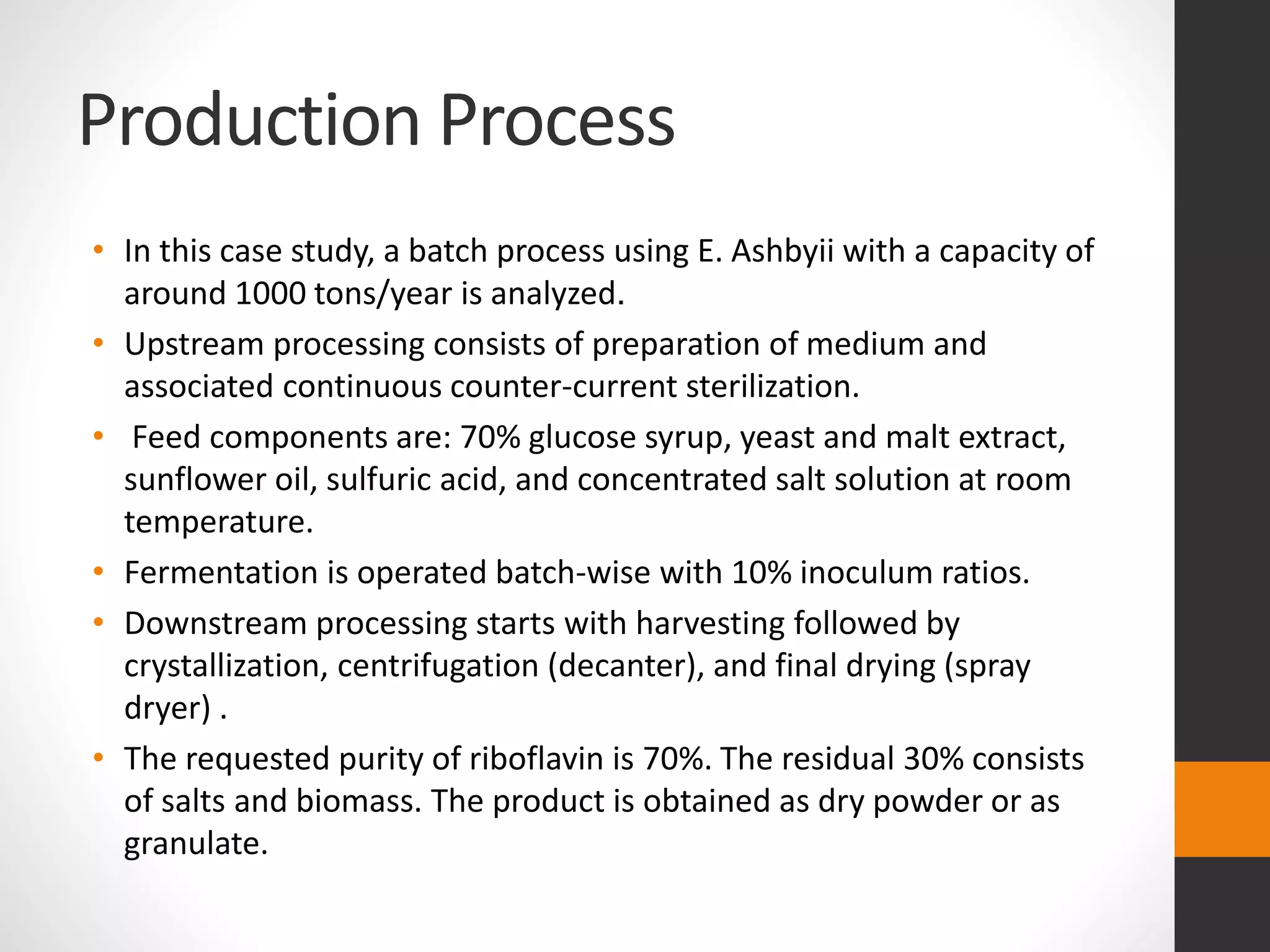 Riboflavin–vitamin b2 fermentation process | PPTX