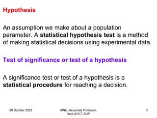 RM-10 Hypothesis testing.ppt | Educational Assessment | Education
