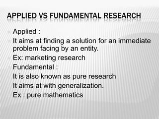 types of research | PPTX