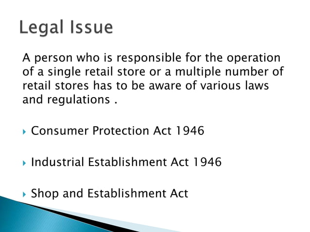 Ethical and legal consideration in RETAILING | PPTX