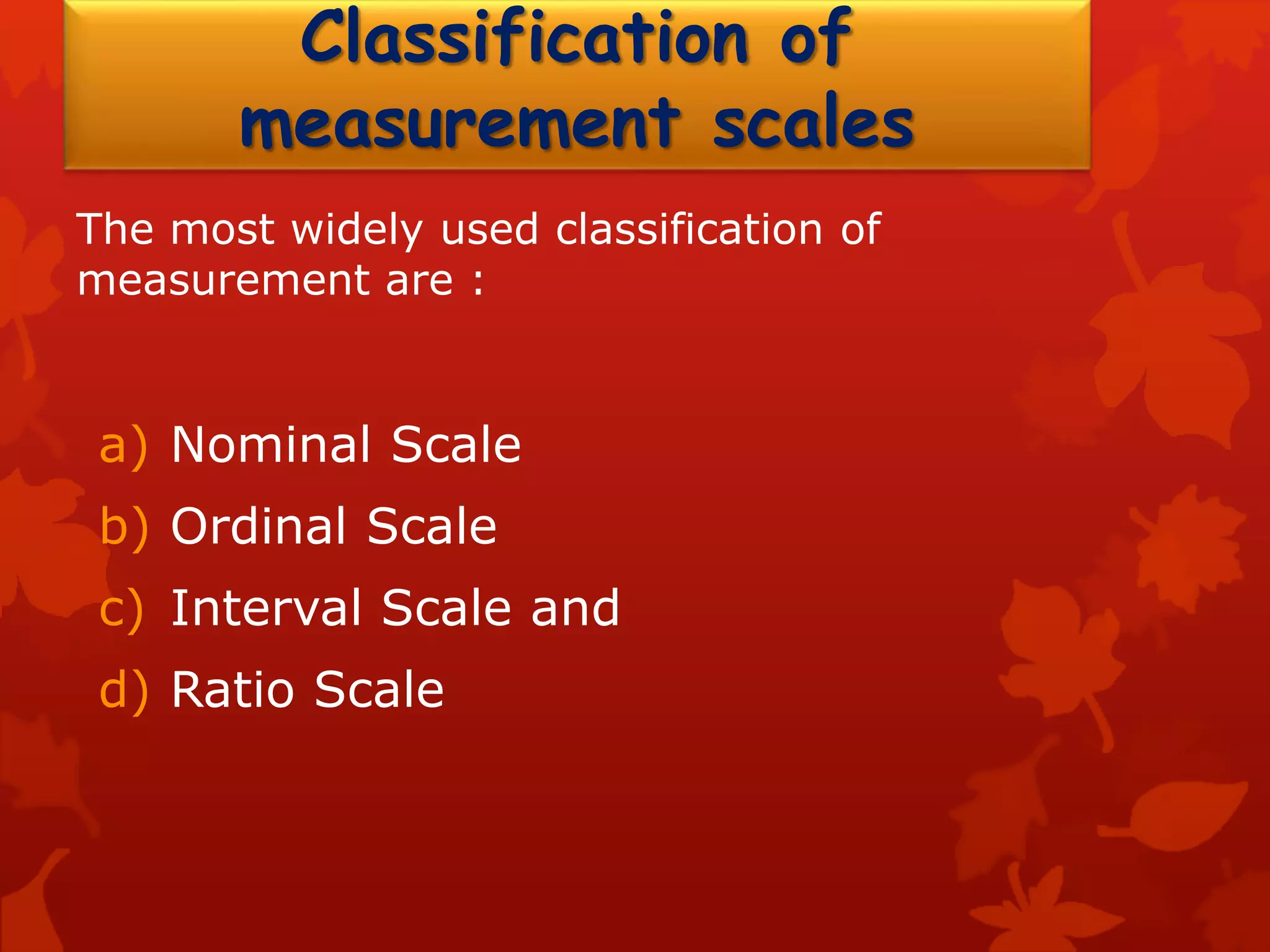 Measurement & scaling ,Research methodology | PPTX