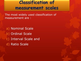 Measurement & scaling ,Research methodology | PPTX