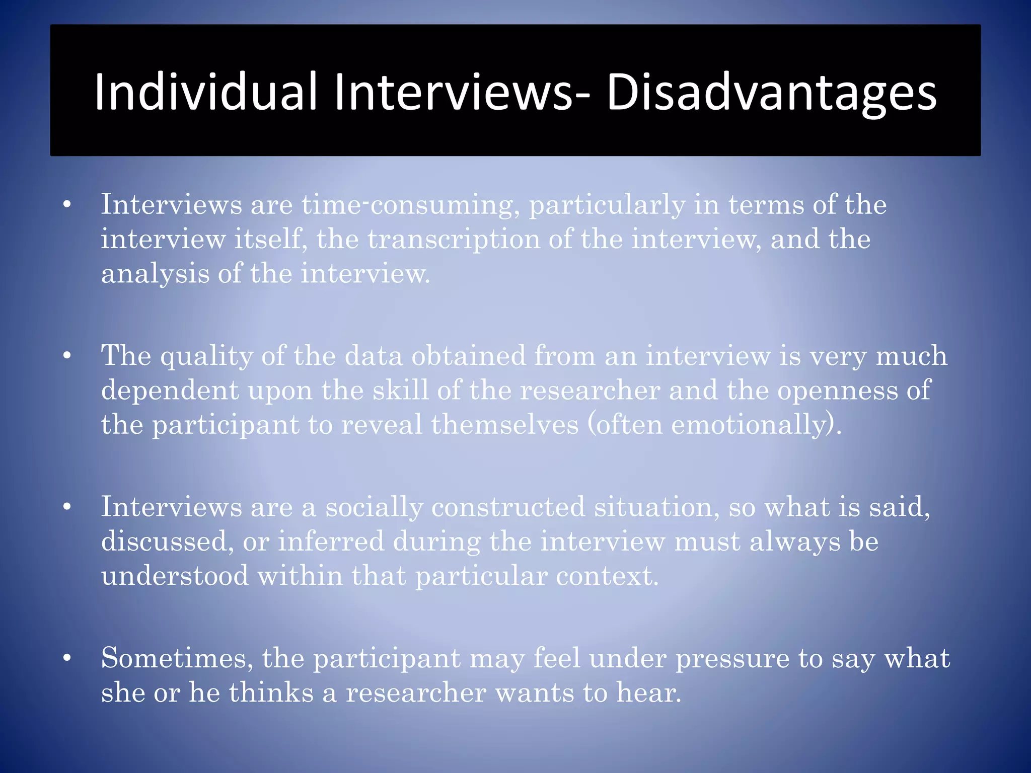 Individual Interview,Group Interview, Obervation | PPT