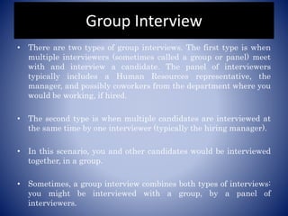 Individual Interview,Group Interview, Obervation | PPTX