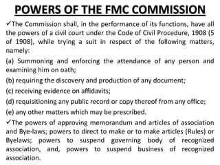 Contract specification and working of FMC | PPT