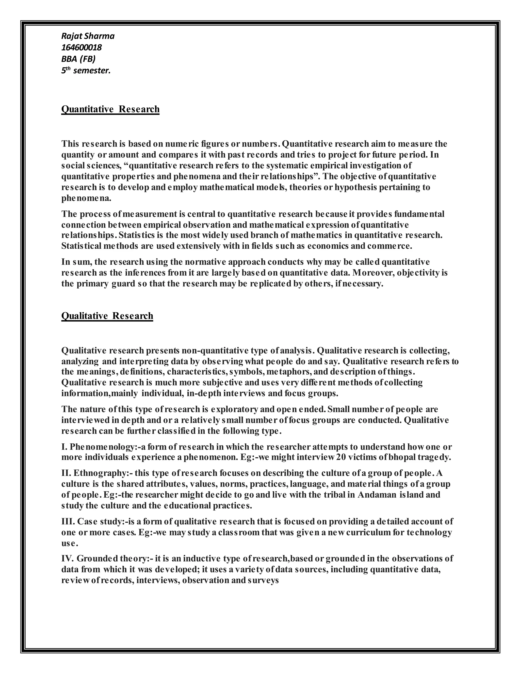 What is Research? Different Type Of Research. | DOCX