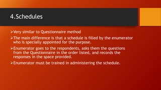 Research methods of data collection MBA notes | PDF