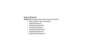 research methodology content for basic class | PPT