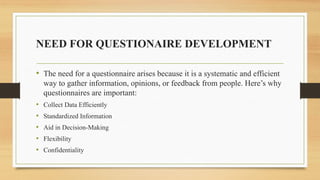 questionaire development in research method | PPTX