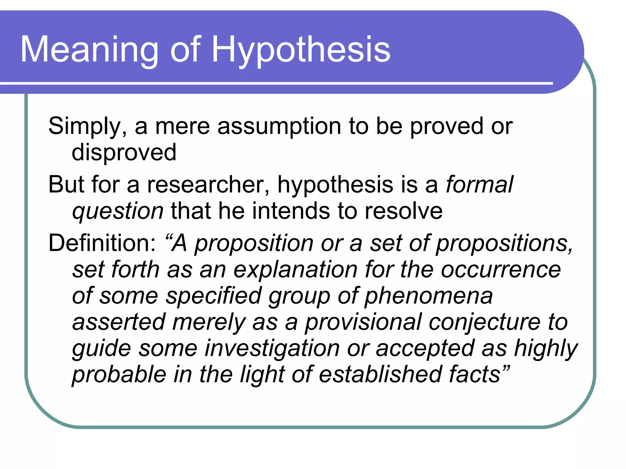 Rm 3 Hypothesis | PPT