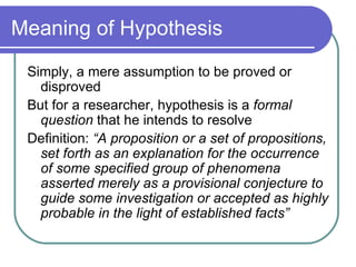 Rm 3 Hypothesis | PPT
