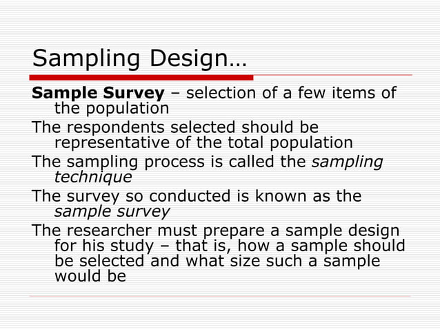 Rm 6 Sampling Design | PPT