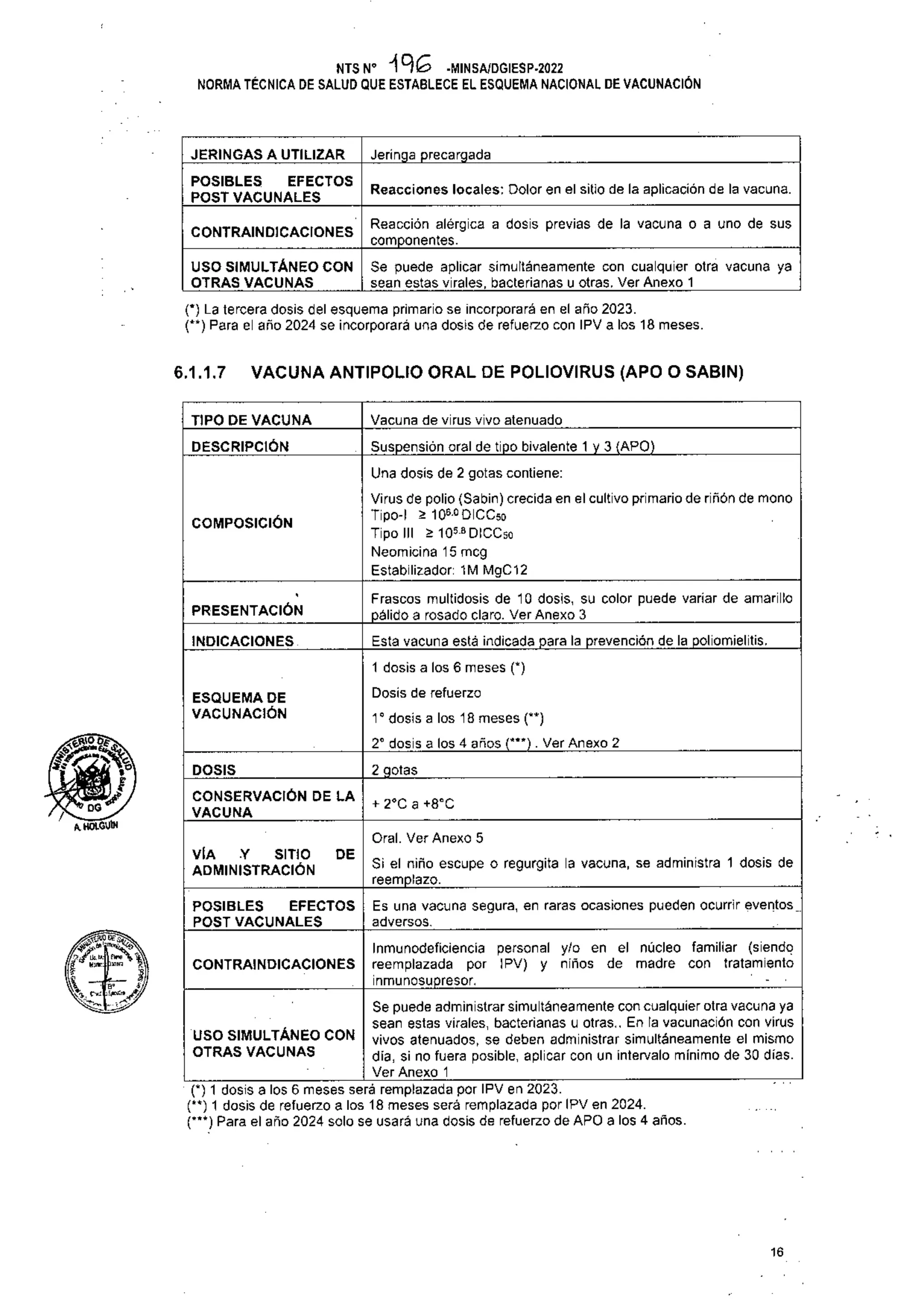 NORMA TECNICA N°196 DE ESTRATEGIA NACIONAL DE INMUNIZACIONES MINSA | PDF