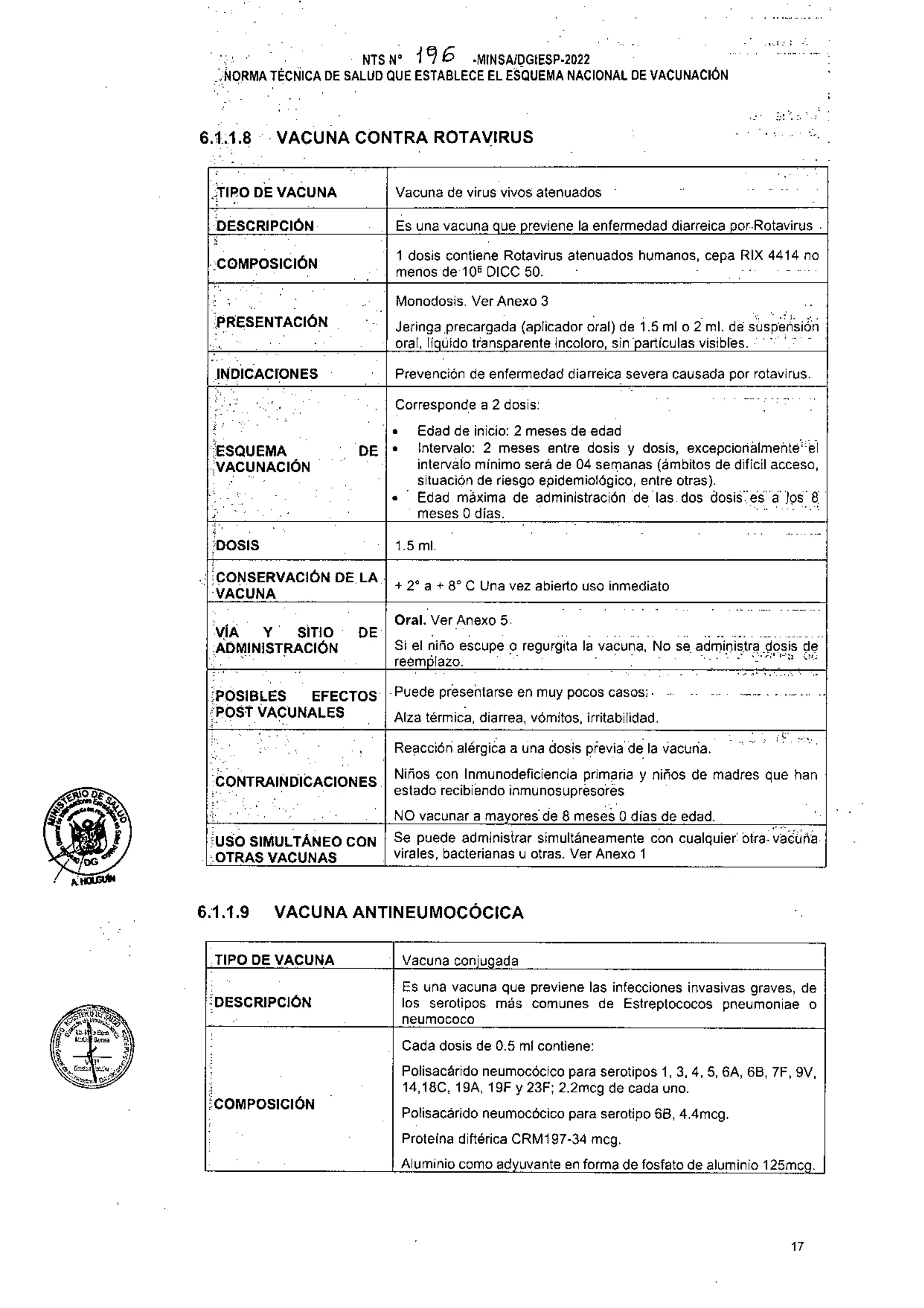 NORMA TECNICA N°196 DE ESTRATEGIA NACIONAL DE INMUNIZACIONES MINSA | PDF
