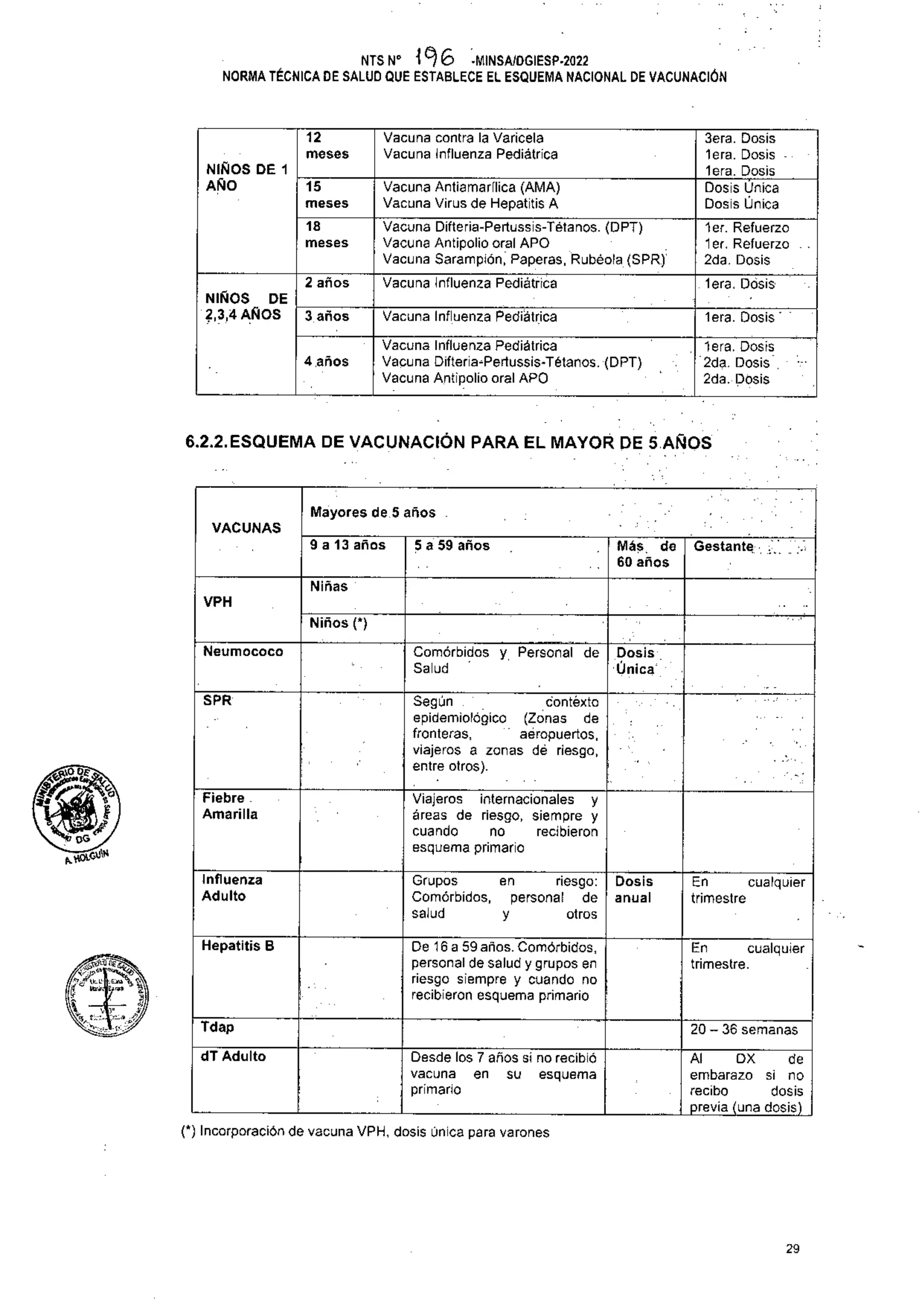 NORMA TECNICA N°196 DE ESTRATEGIA NACIONAL DE INMUNIZACIONES MINSA | PDF