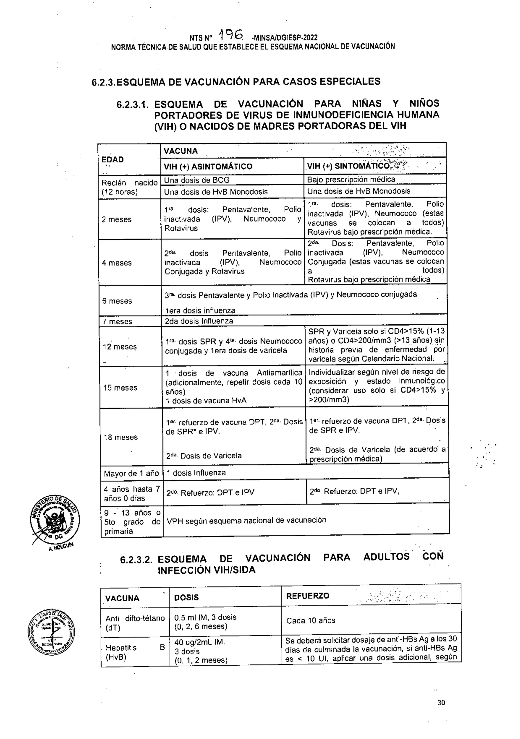 NORMA TECNICA N°196 DE ESTRATEGIA NACIONAL DE INMUNIZACIONES MINSA | PDF