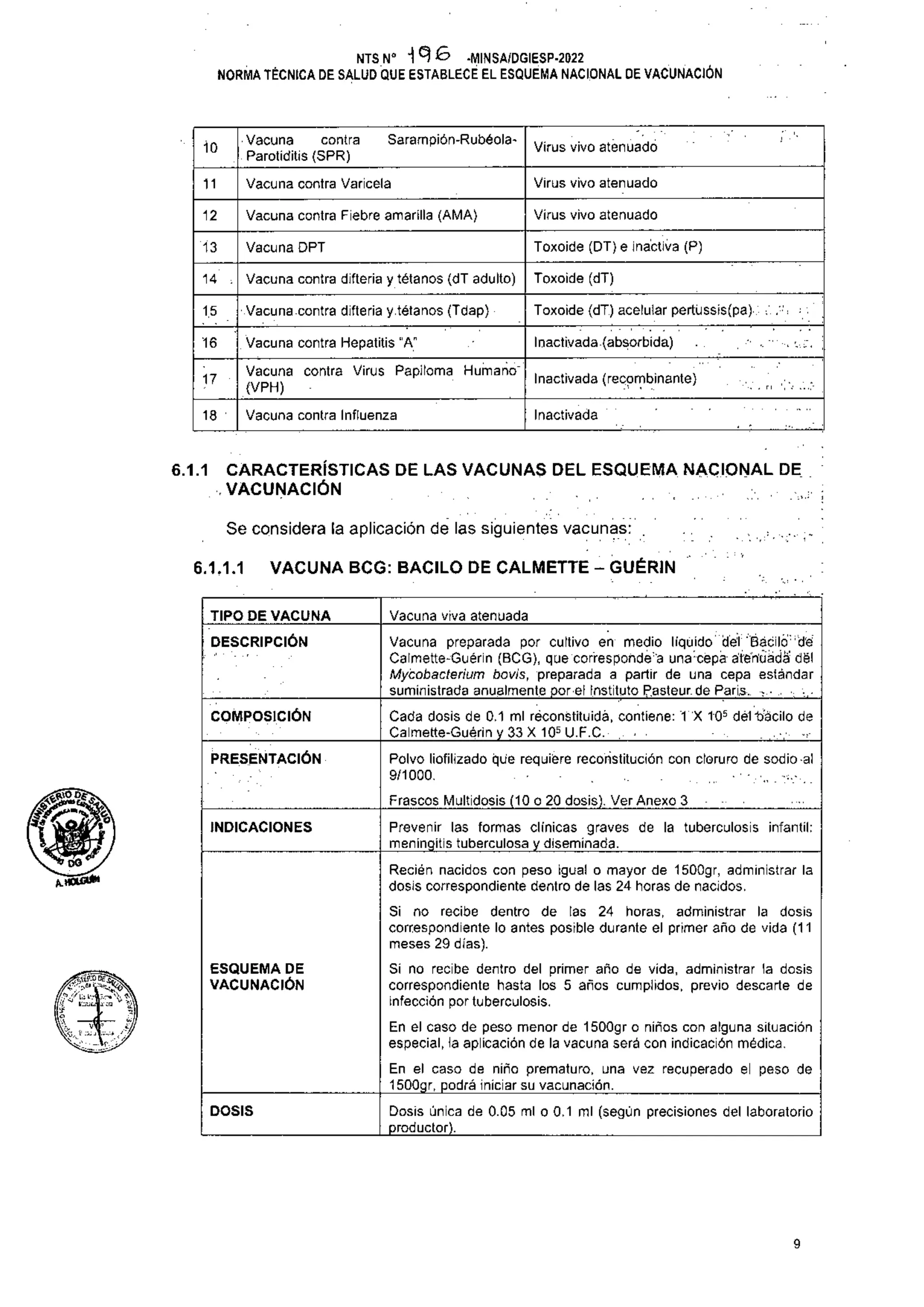 NORMA TECNICA N°196 DE ESTRATEGIA NACIONAL DE INMUNIZACIONES MINSA | PDF