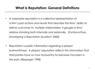 Reputation risk management, Characteristics, Management | PPT