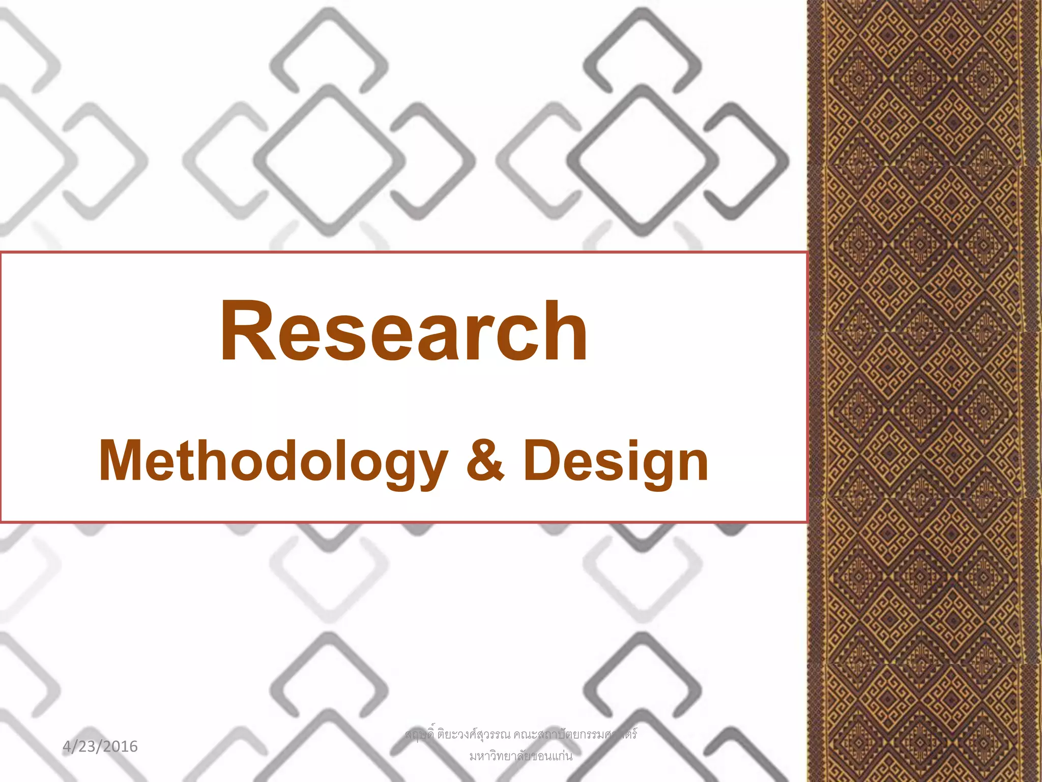 Research methodology & Design | PDF