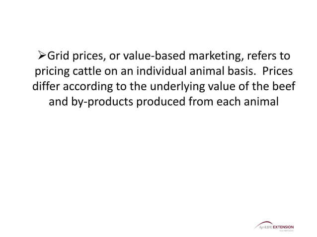 Grid pricing of feed lot cattle and market | PPT