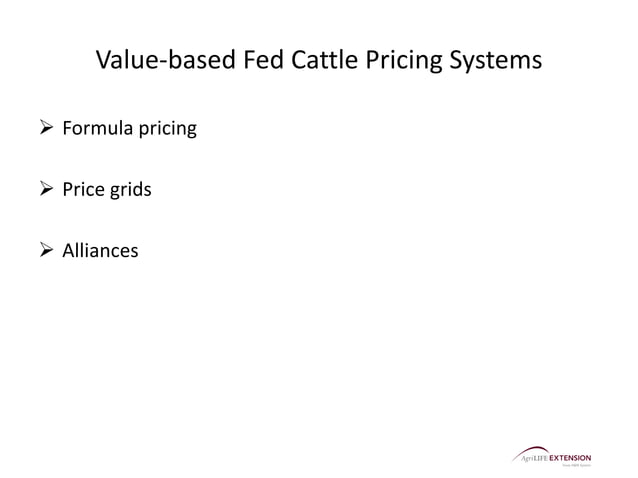 Grid pricing of feed lot cattle and market | PPT