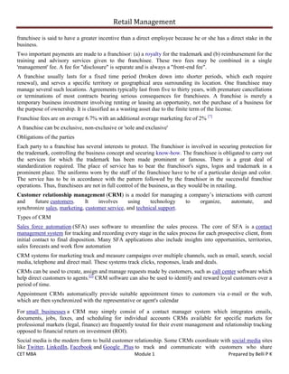 Retail Management Module 1 notes | DOCX