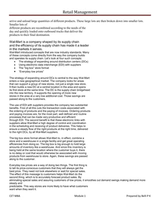 Retail Management Module 1 notes | DOCX