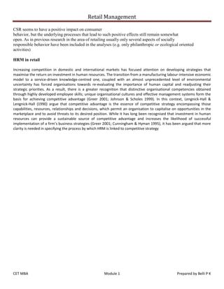 Retail Management Module 1 notes | DOCX