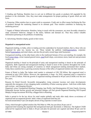 Retail Management Module 1 notes | DOCX