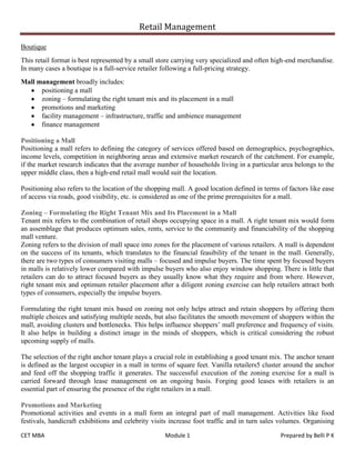 Retail Management Module 1 notes | DOCX