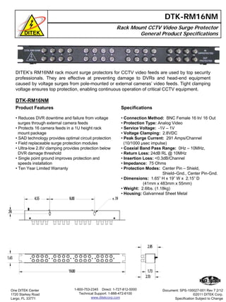 Ditek RM16NM Data Sheet | PDF