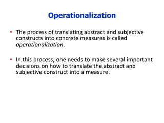 Chapter 8: Measurement and Sampling | PPT