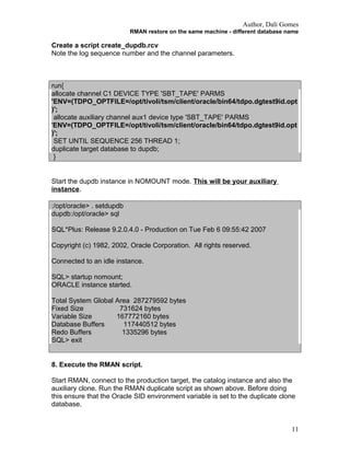 Rman duplicate-database-on-the-same-host1 | DOC | Operating Systems | Computer Software and ...