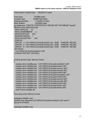 Rman duplicate-database-on-the-same-host1 | DOC | Operating Systems | Computer Software and ...