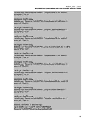 Rman duplicate-database-on-the-same-host1 | DOC | Operating Systems | Computer Software and ...