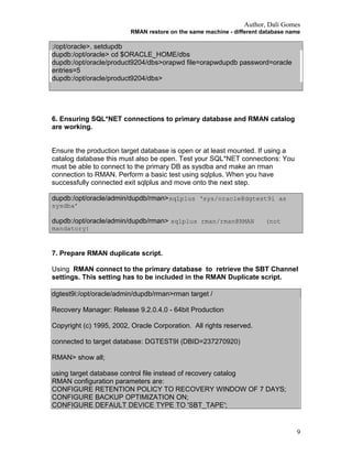 Rman duplicate-database-on-the-same-host1 | DOC | Operating Systems | Computer Software and ...
