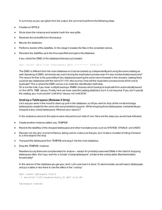 Rman backup and recovery 11g new features | DOCX | Databases | Computer Software and Applications