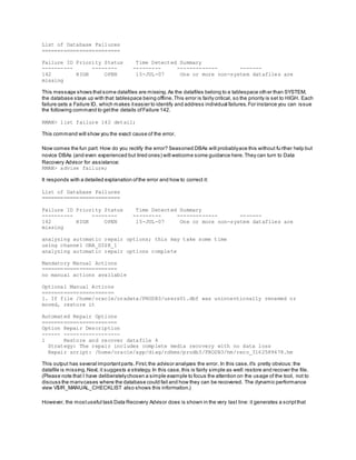 Rman backup and recovery 11g new features | DOCX | Databases | Computer ...
