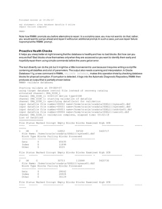Rman backup and recovery 11g new features | DOCX | Databases | Computer Software and Applications
