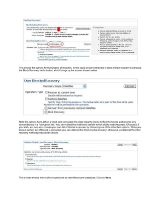 Rman backup and recovery 11g new features | DOCX | Databases | Computer Software and Applications