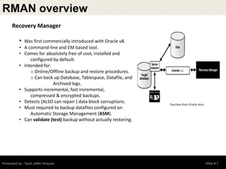 RMAN best practices for RAC | PDF