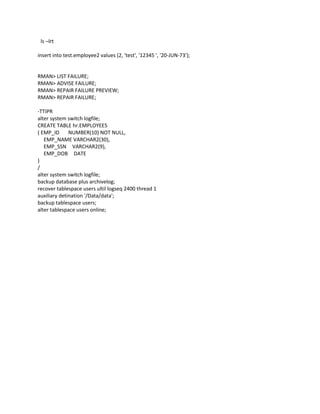Rman workshop short | PDF | Databases | Computer Software and Applications