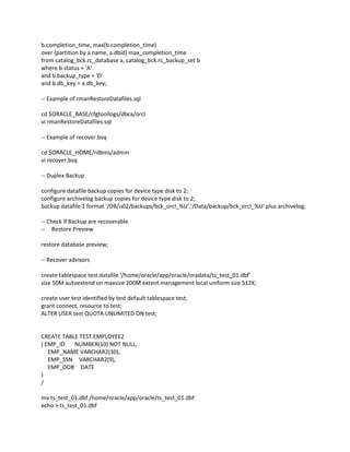 Rman workshop short | PDF | Databases | Computer Software and Applications