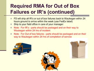 Rma process for fs out of box failures project | PPTX | Logistics ...