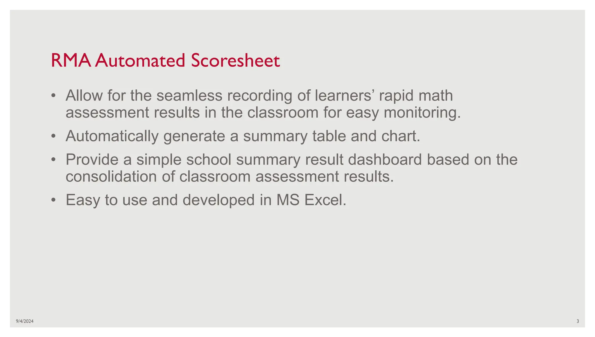 Rapid Mathematics Assessment Score sheet for all Grade levels | PDF