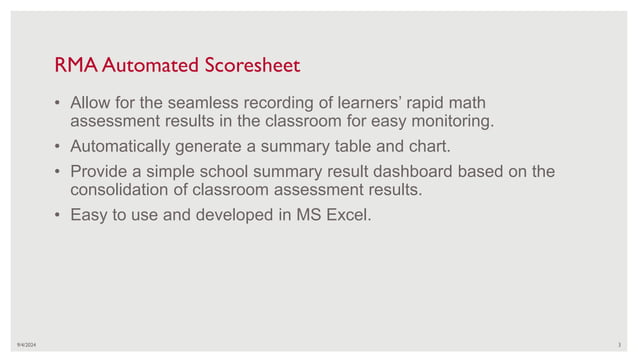 Rapid Mathematics Assessment Score sheet for all Grade levels | PDF