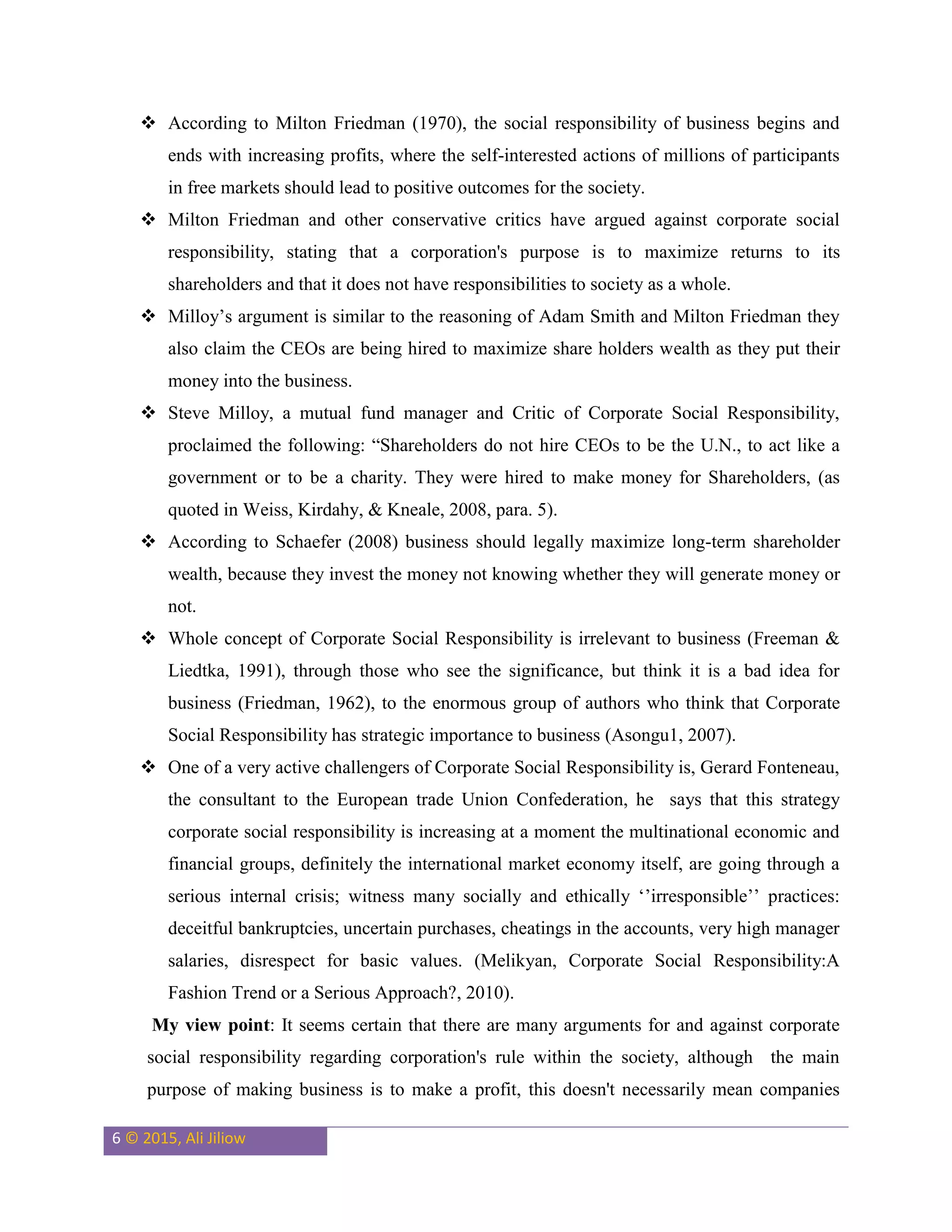 Corporate social respobsibility:Is it positive or negative ...