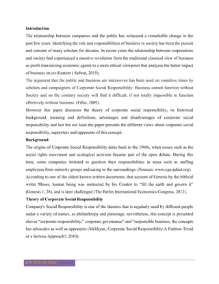 Corporate social respobsibility:Is it positive or negative ...